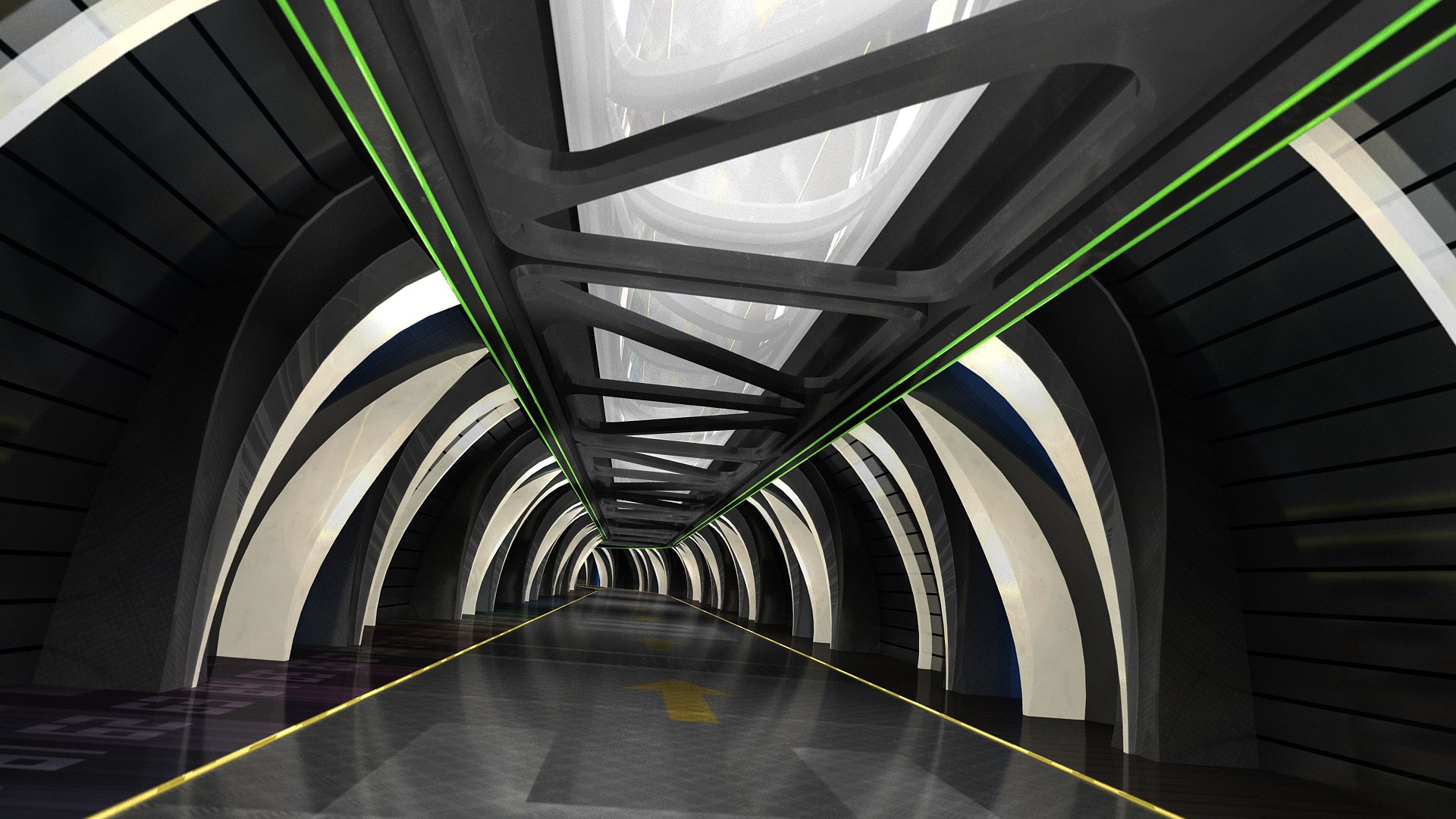 Futuristic Corridor 3D Model - TurboSquid 1870352