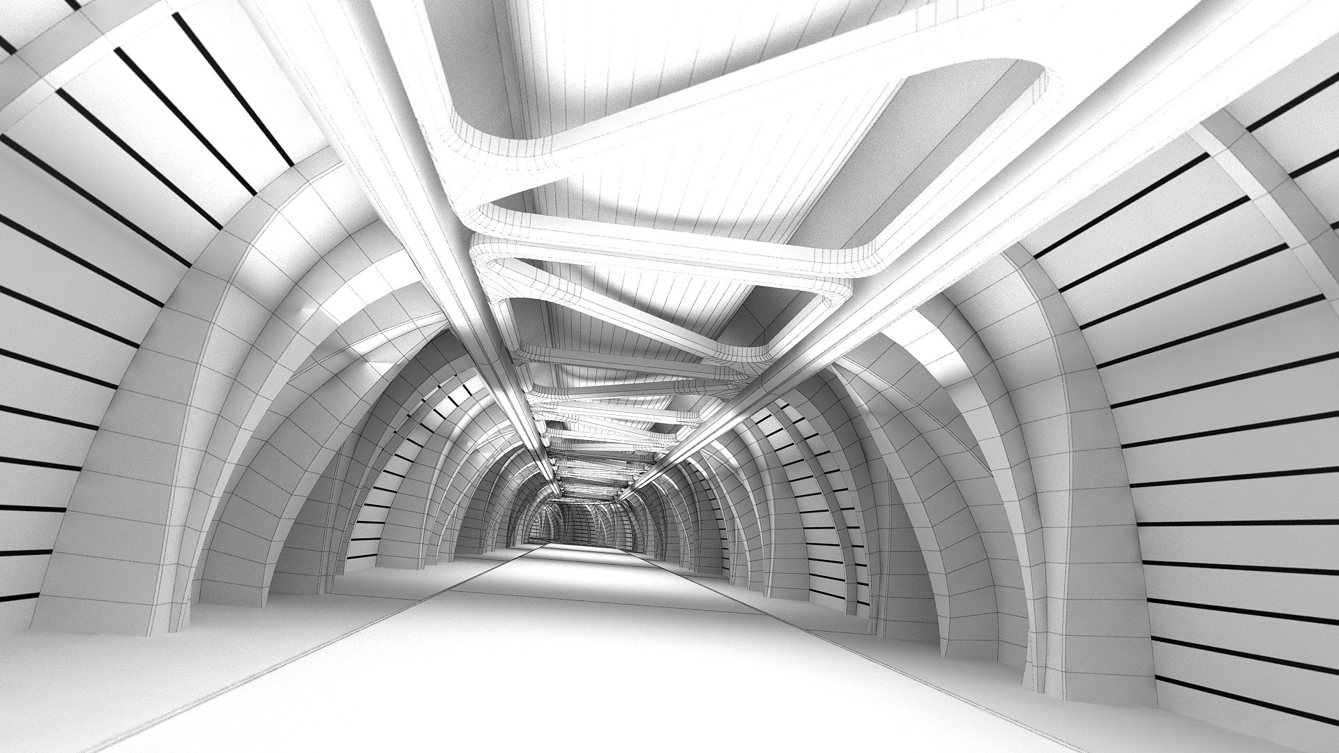 Futuristic Corridor 3D Model - TurboSquid 1870352