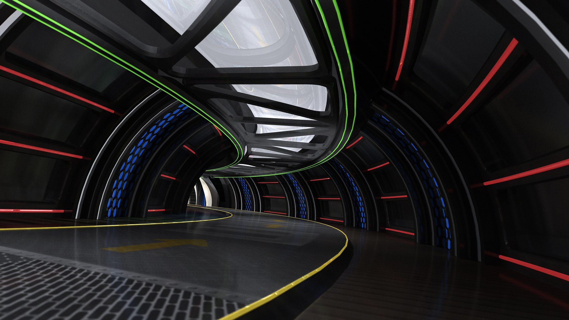 Futuristic Corridor 3D Model - TurboSquid 1870352