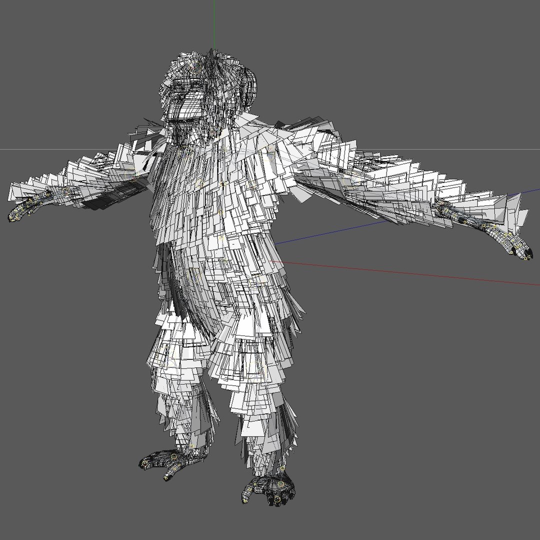 rigged chimpanzee chimp 3d model