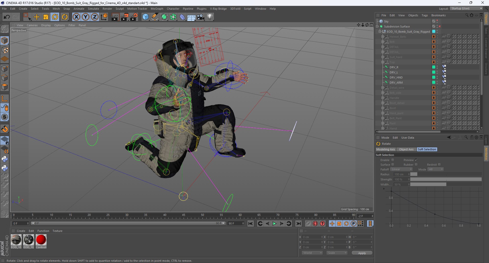 EOD 10 Bomb Suit Gray Rigged For Cinema 4D 3D Model - TurboSquid 2296462