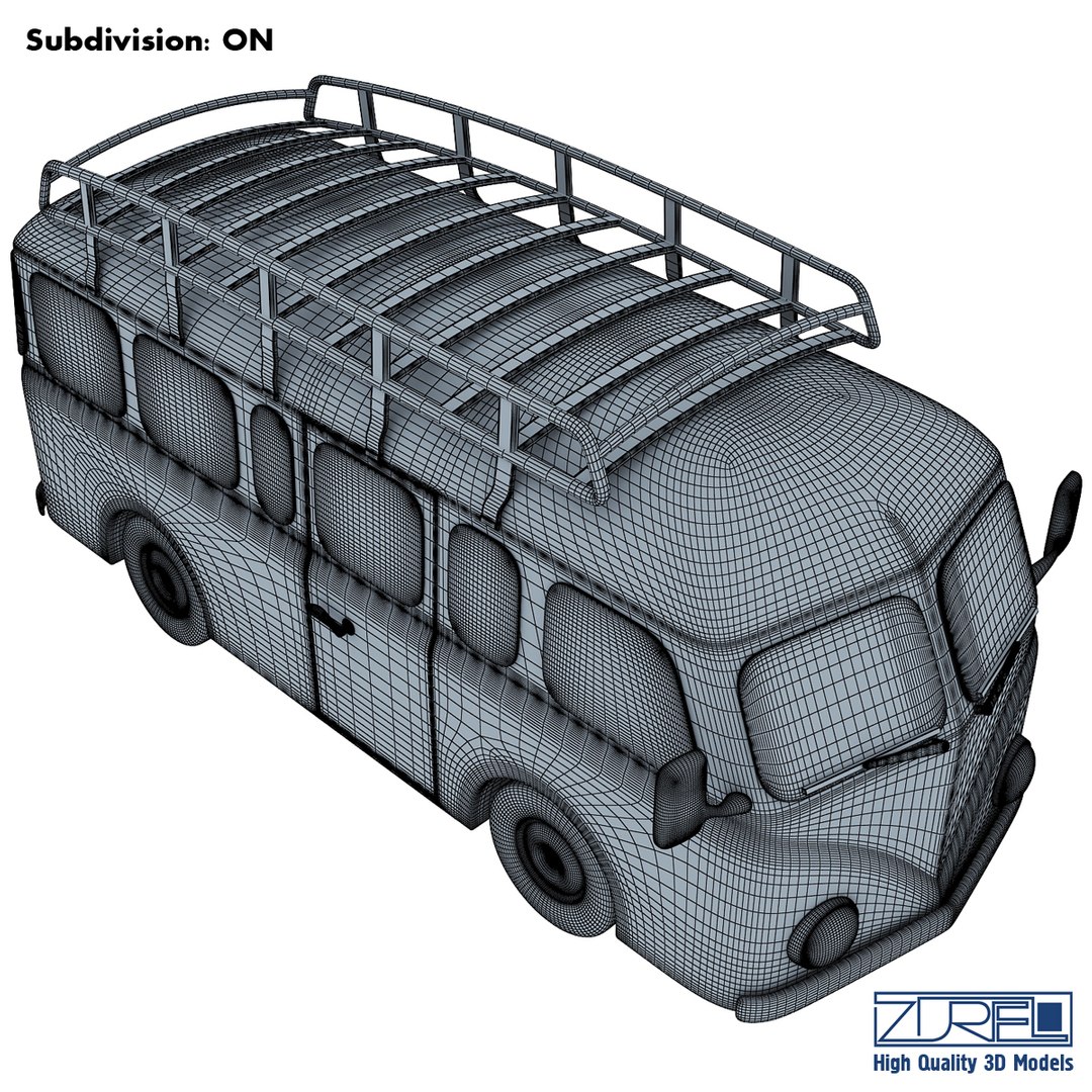 Retro Bus 3d Model