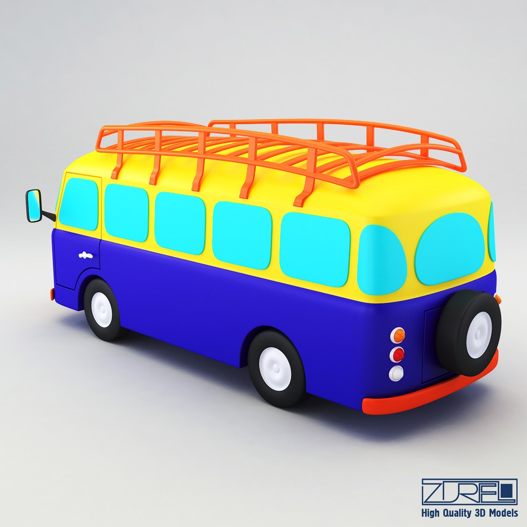 Retro Bus 3d Model