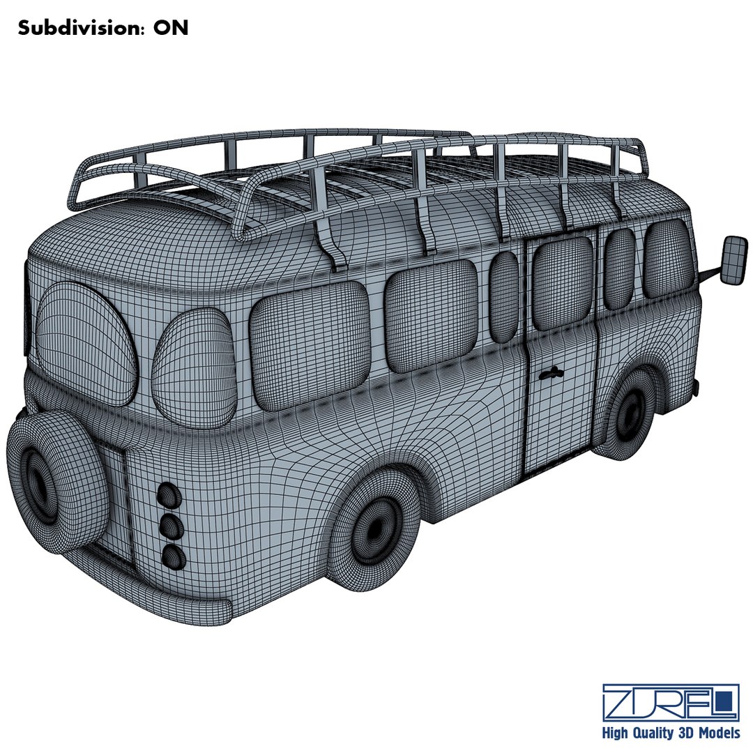 Retro Bus 3d Model