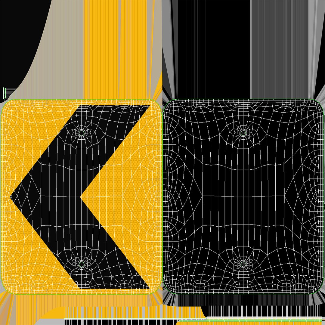 Chevron alignment sign Left and Right 3D model - TurboSquid 1918268