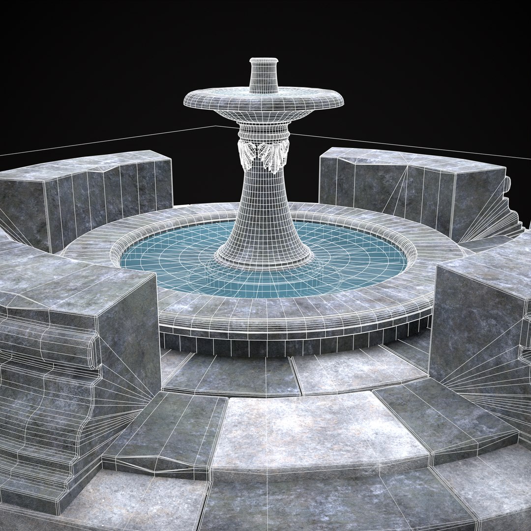 3D Quad Opening Water Fountain Model - TurboSquid 2085920