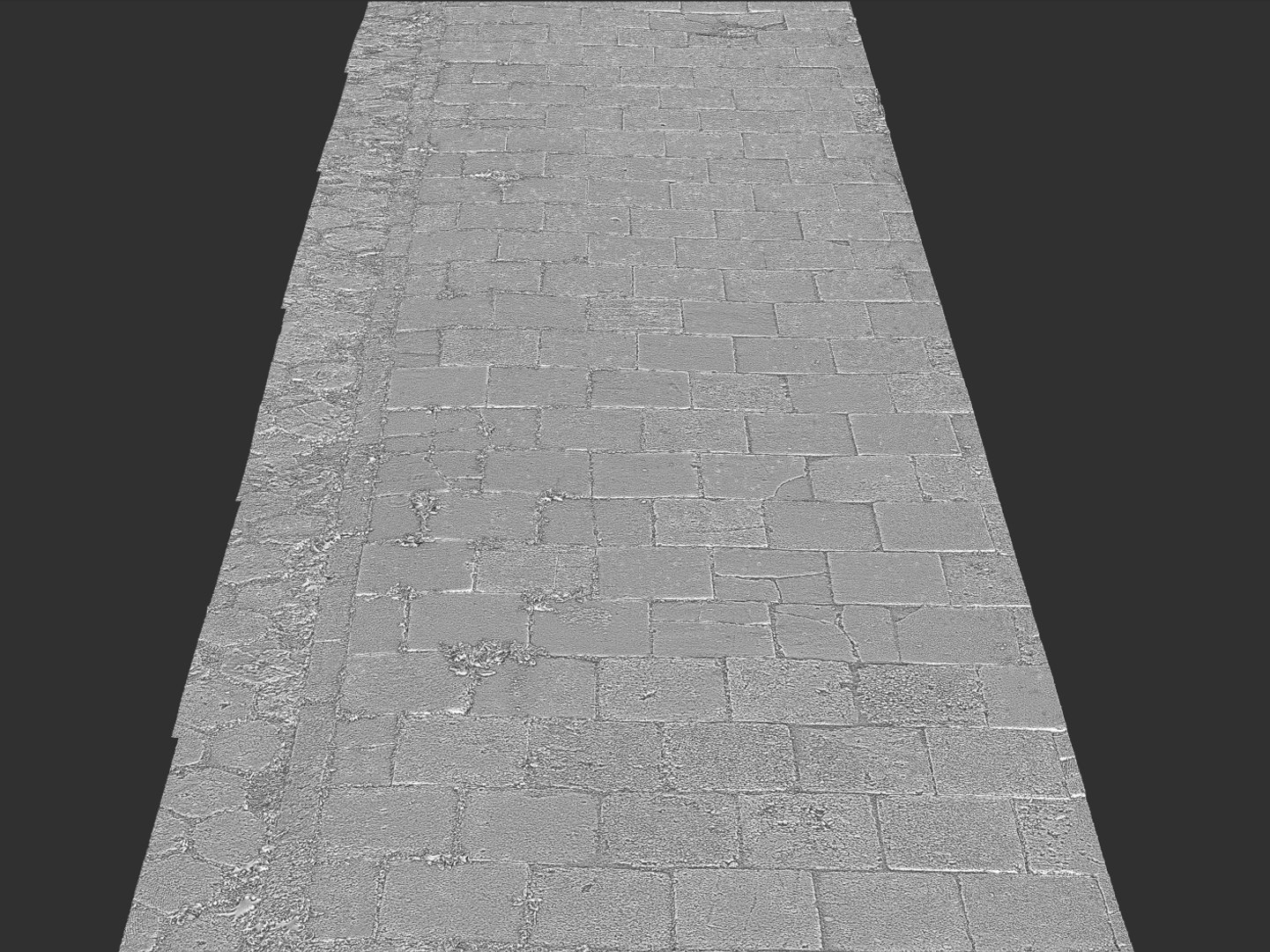 Sidewalk Pavement Scanned Obj