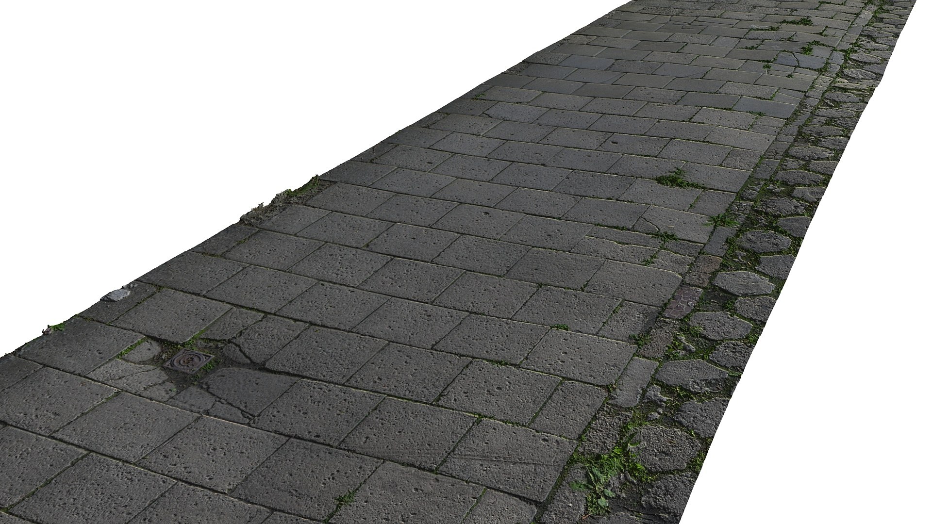 Sidewalk Pavement Scanned Obj