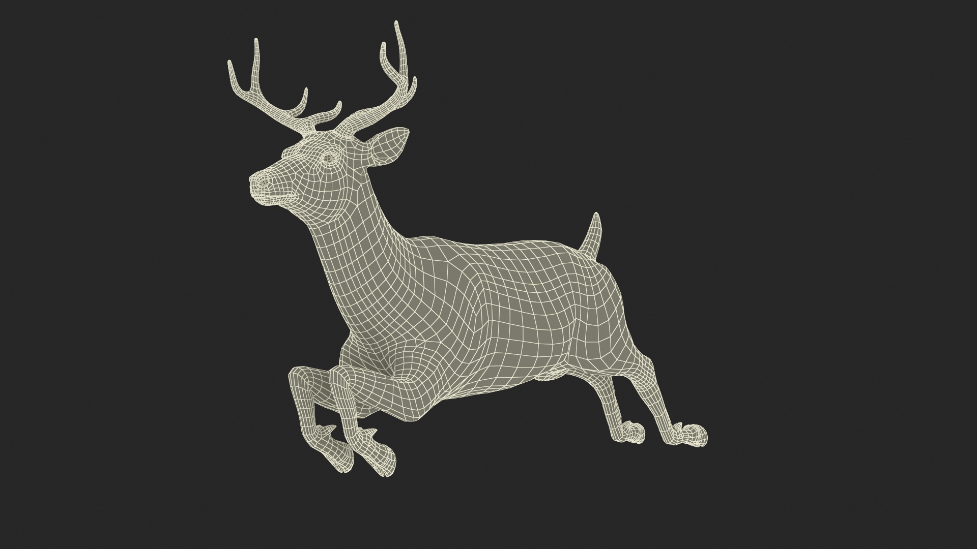 3D Whitetail Deer Running Pose Fur For Maya Model - TurboSquid 2399788