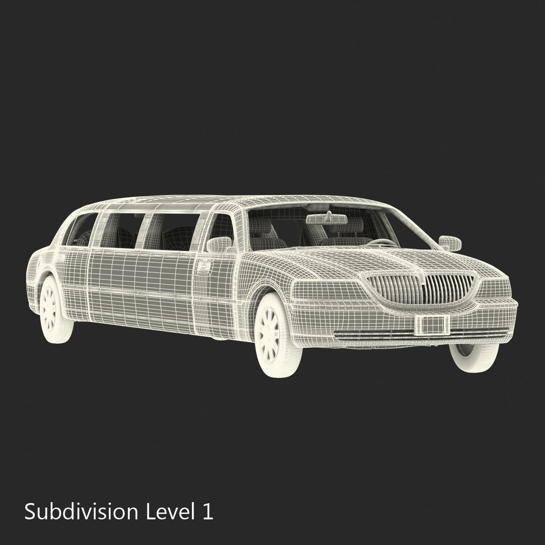 3d stretch car limousine black