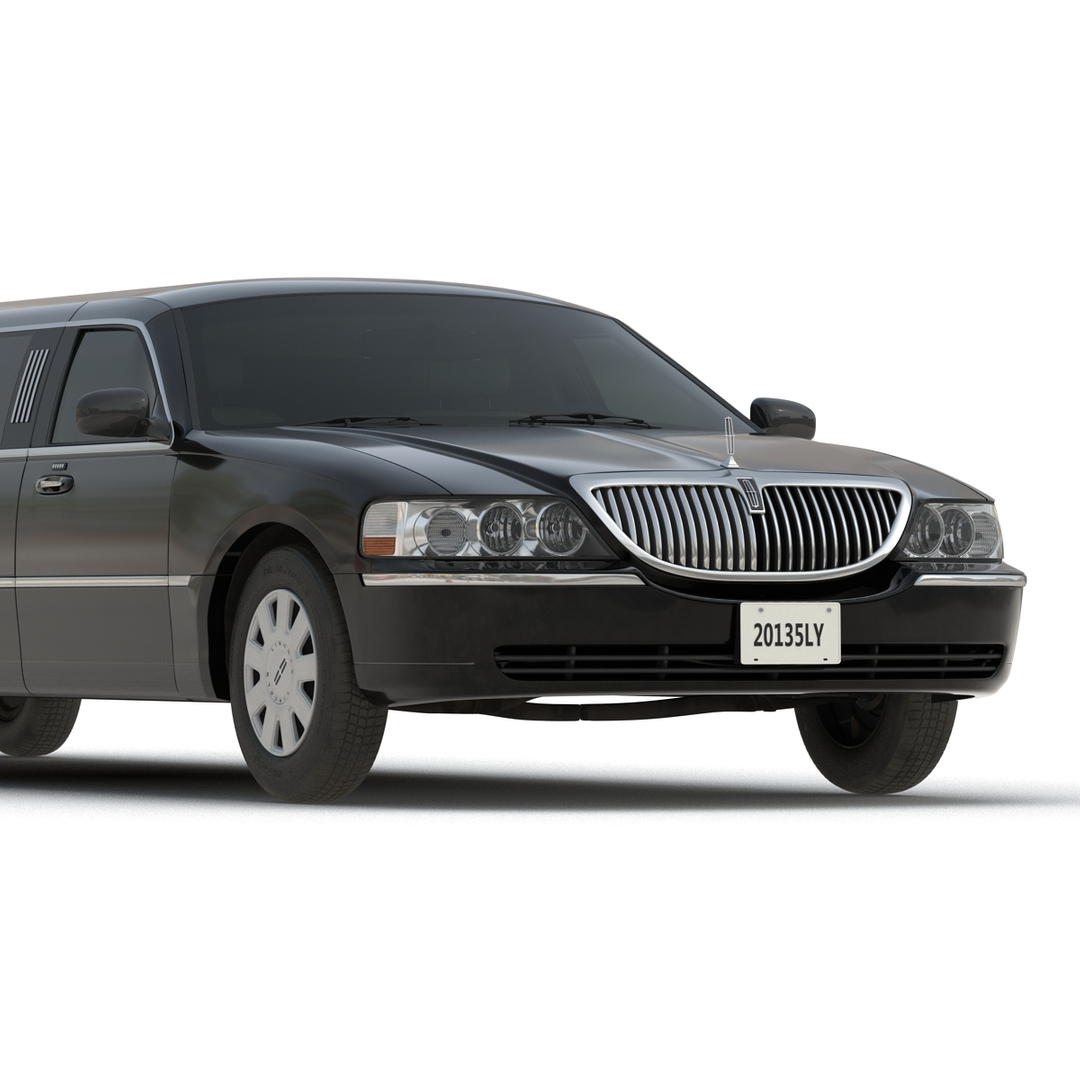 3d stretch car limousine black