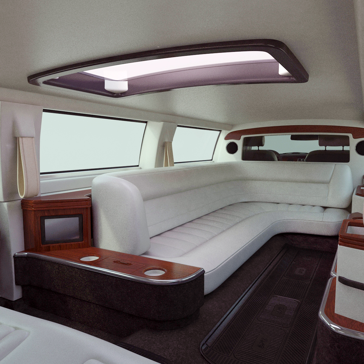 3d stretch car limousine black