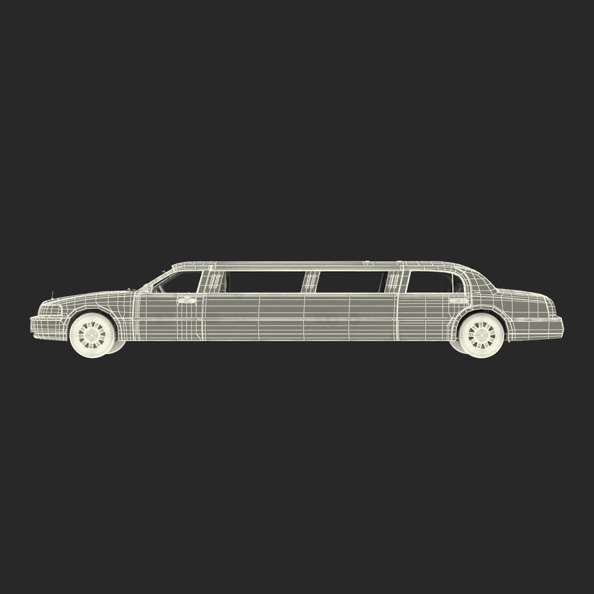 3d stretch car limousine black