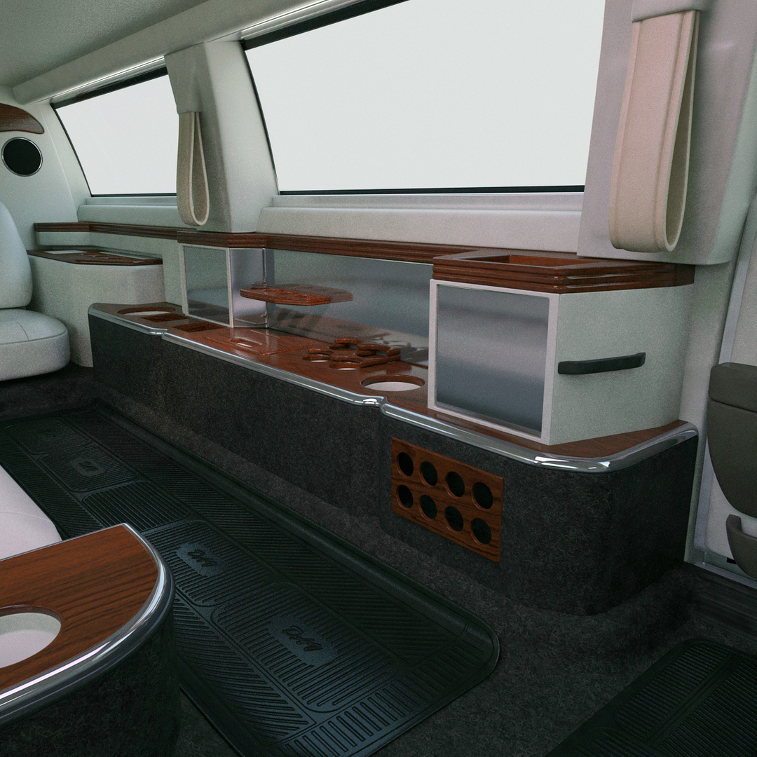 3d stretch car limousine black