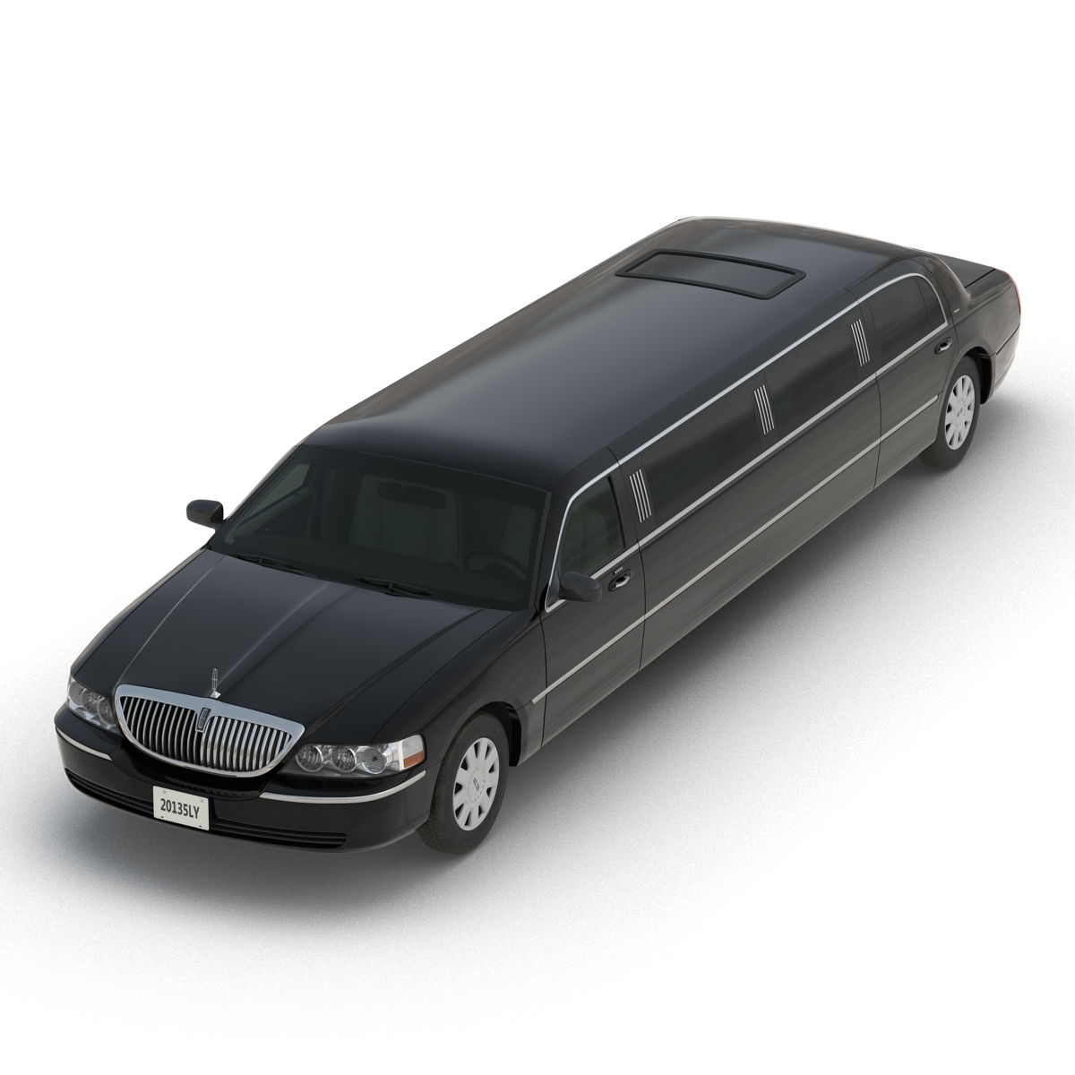 3d stretch car limousine black