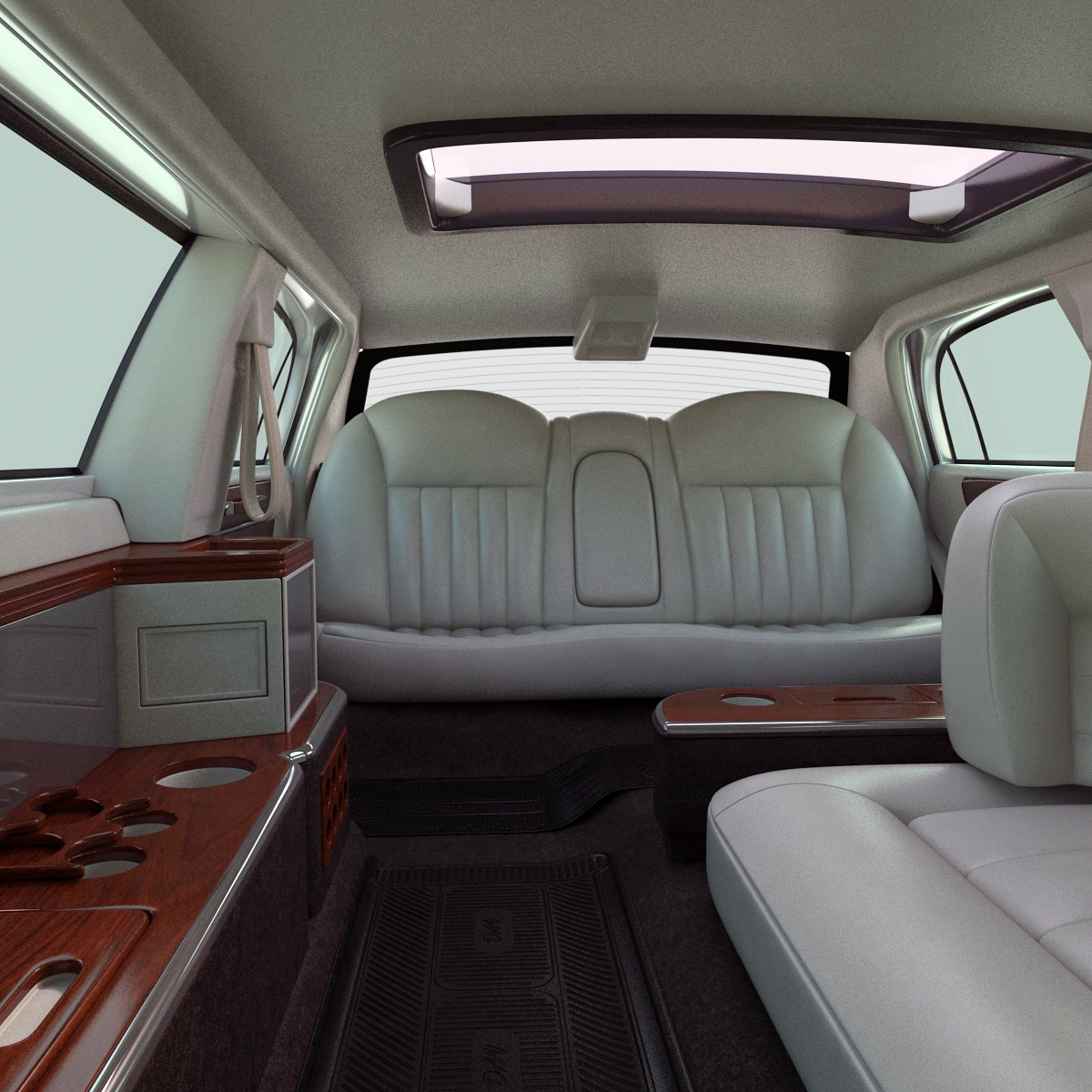 3d stretch car limousine black