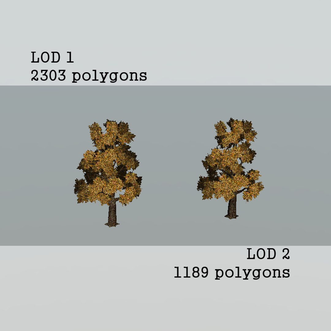 Oak-tree Lod Level 3d Model