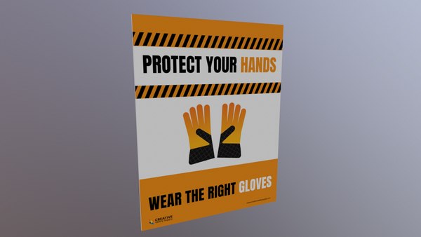 modelo 3d Afiche de seguridad GUANTES - TurboSquid 2289461