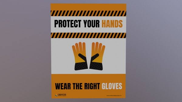 modelo 3d Afiche de seguridad GUANTES - TurboSquid 2289461