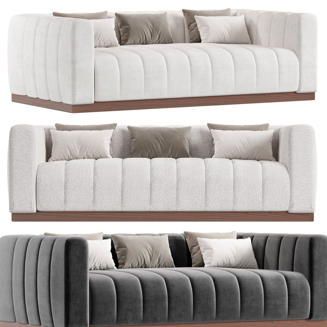 3D Forte 81 Channeled Sofa Model - TurboSquid 2102435