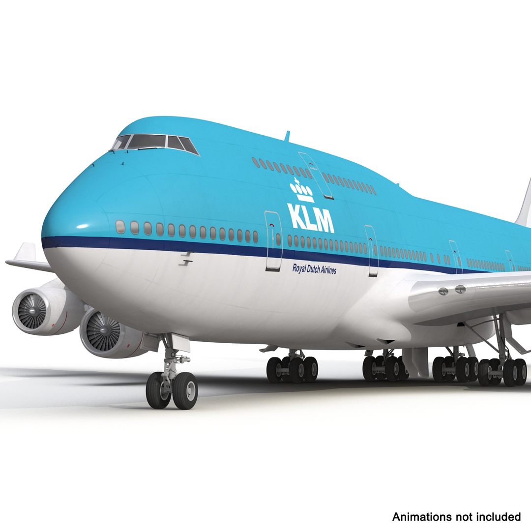 3d model boeing 747 400 klm