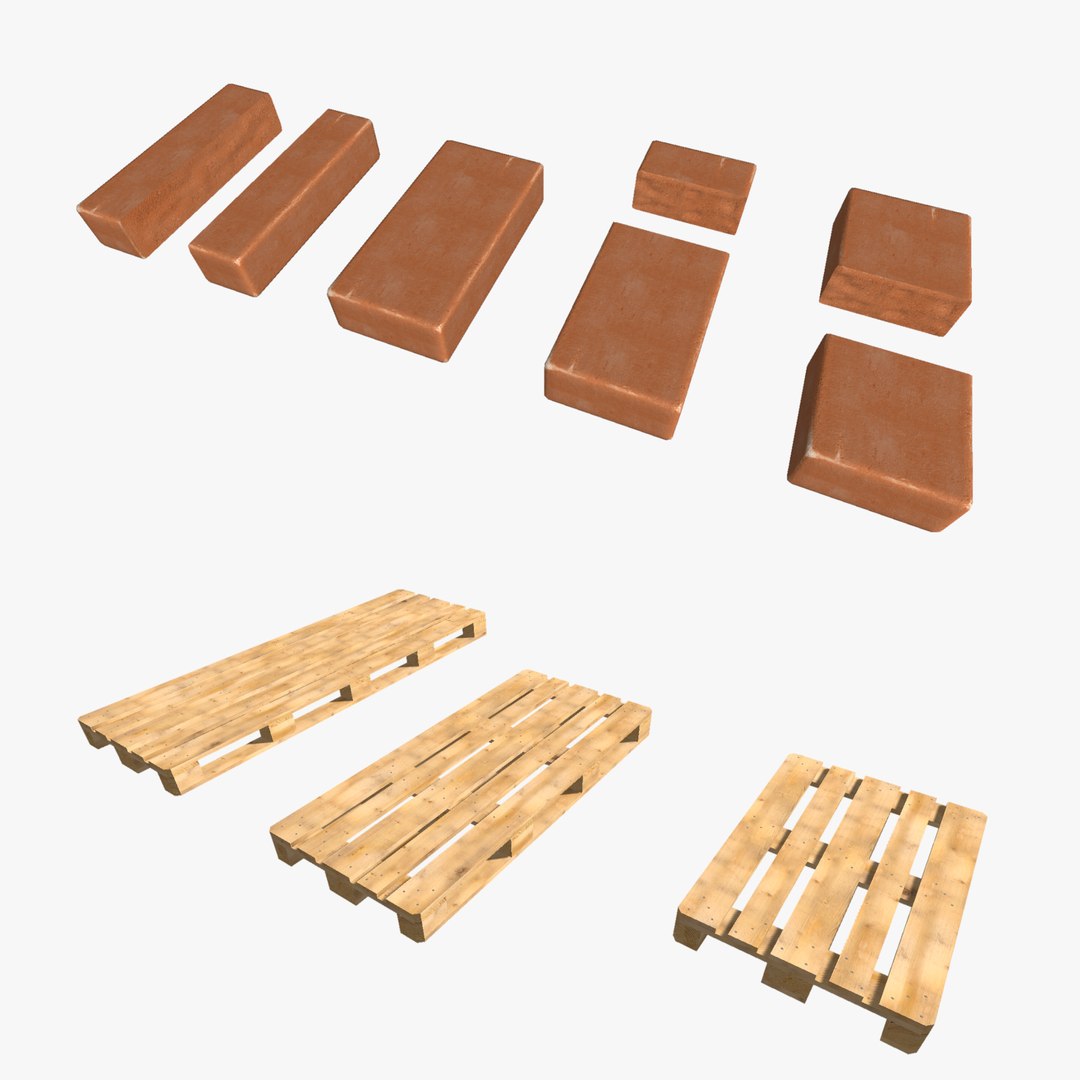 3D model Europallet set and Brick set - TurboSquid 1887355
