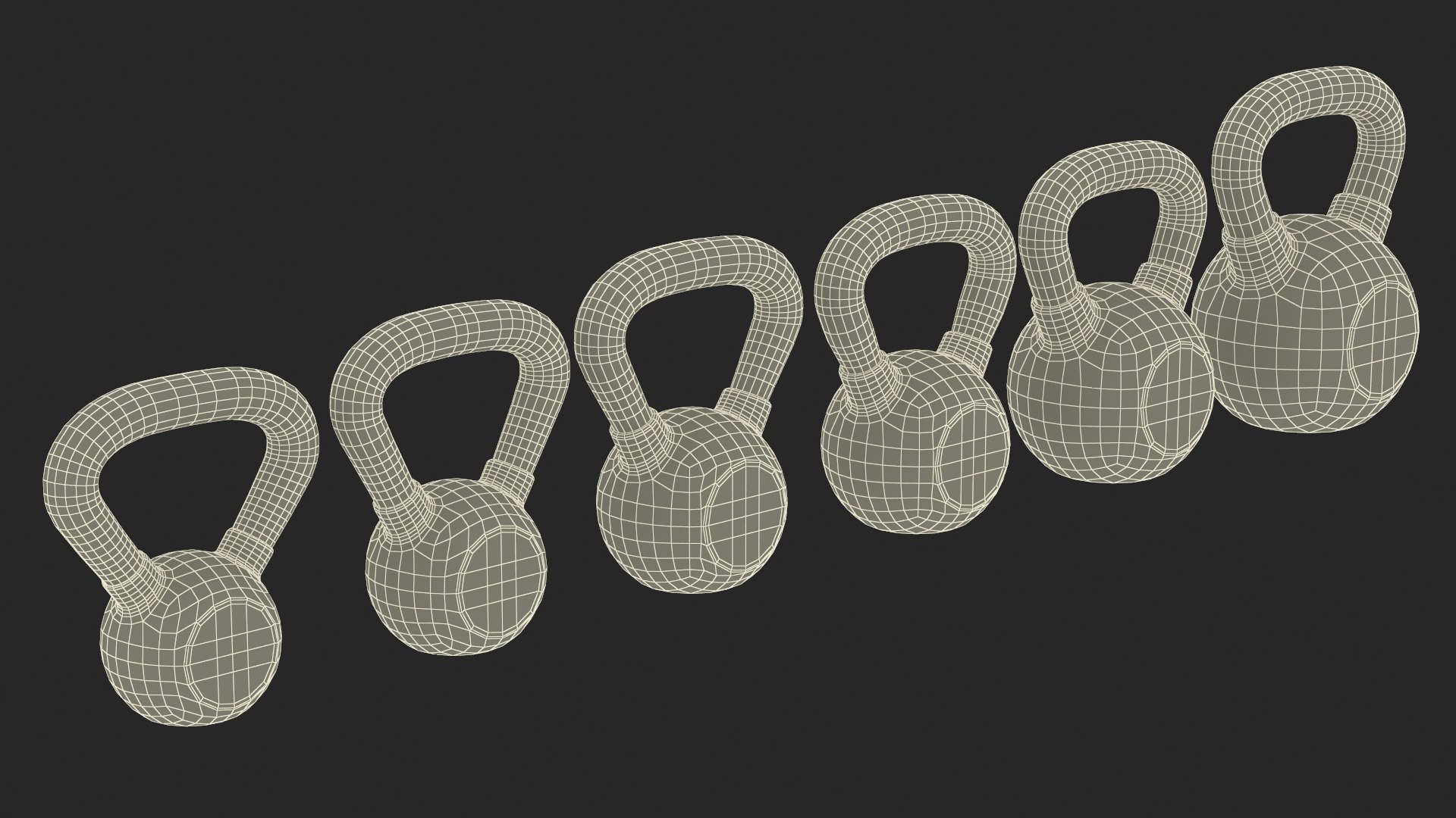 3D Vinyl Coated Kettlebell Weights Set 8-32kg - TurboSquid 2068582