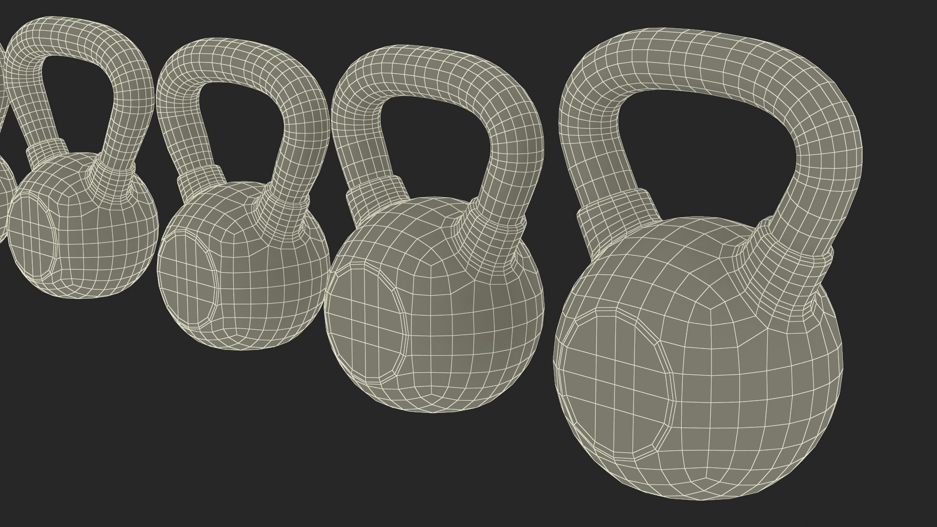 3D Vinyl Coated Kettlebell Weights Set 8-32kg - TurboSquid 2068582