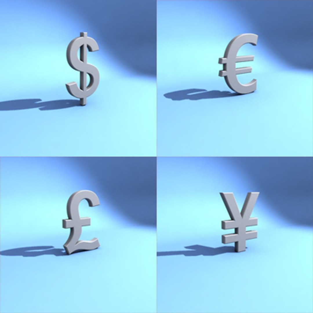 Global Monetary Symbols 3d Model