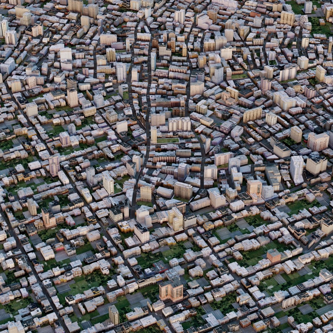 cityscape city streets 3d max