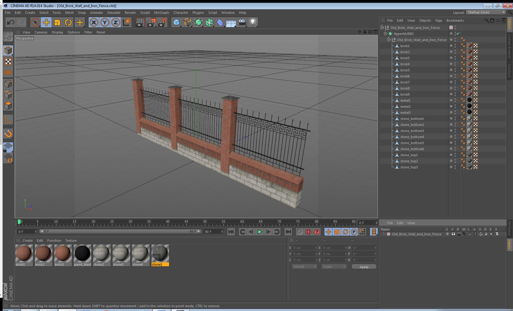 Old Brick Wall Iron Fence 3D - TurboSquid 1357842