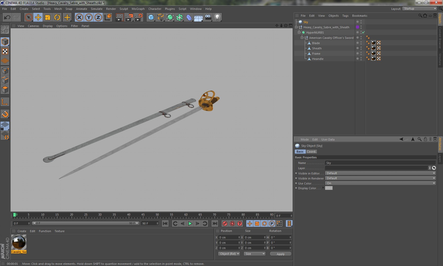 3ds heavy cavalry sabre sheath