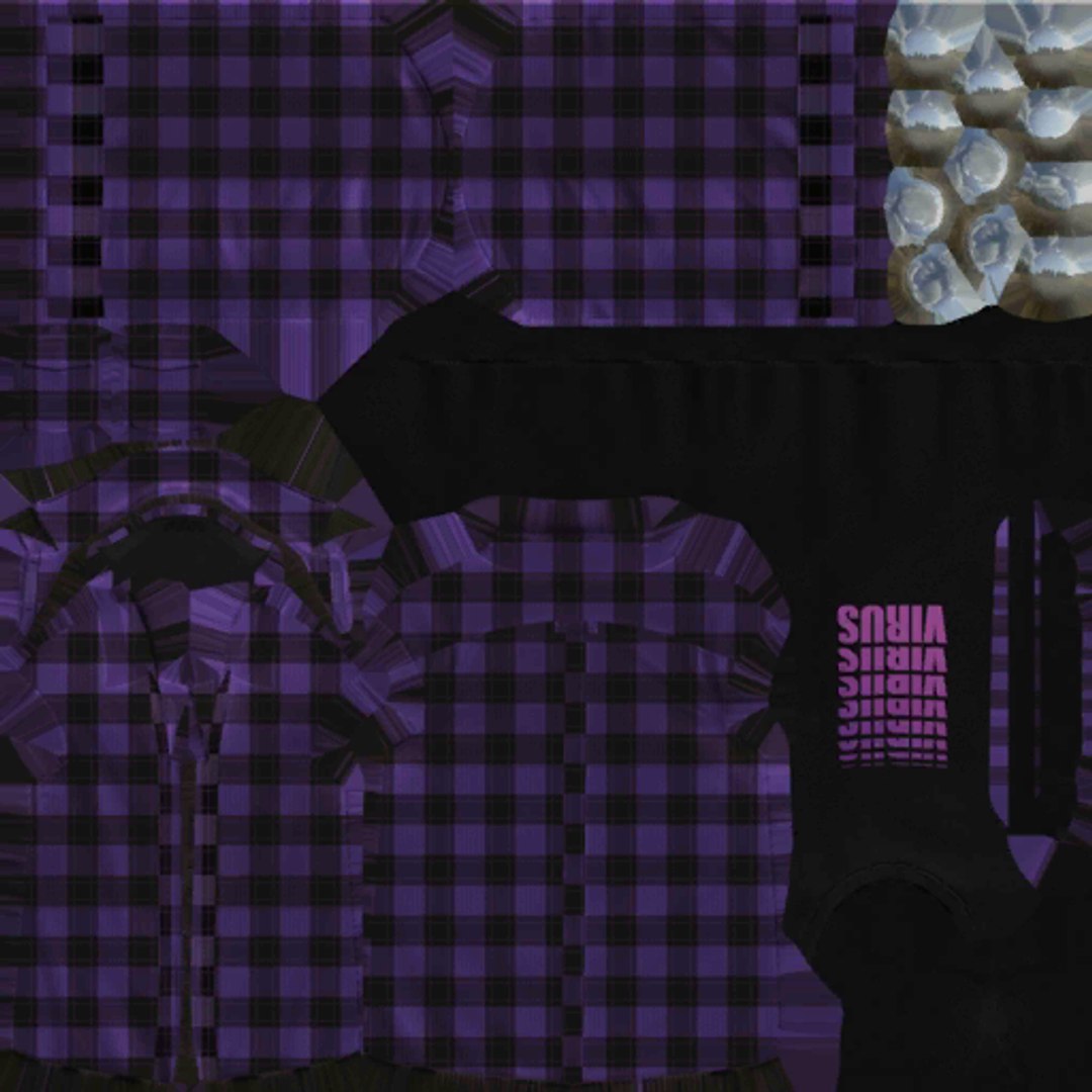 modelo 3d Blue and purpleand grid unlined upper garment - TurboSquid ...