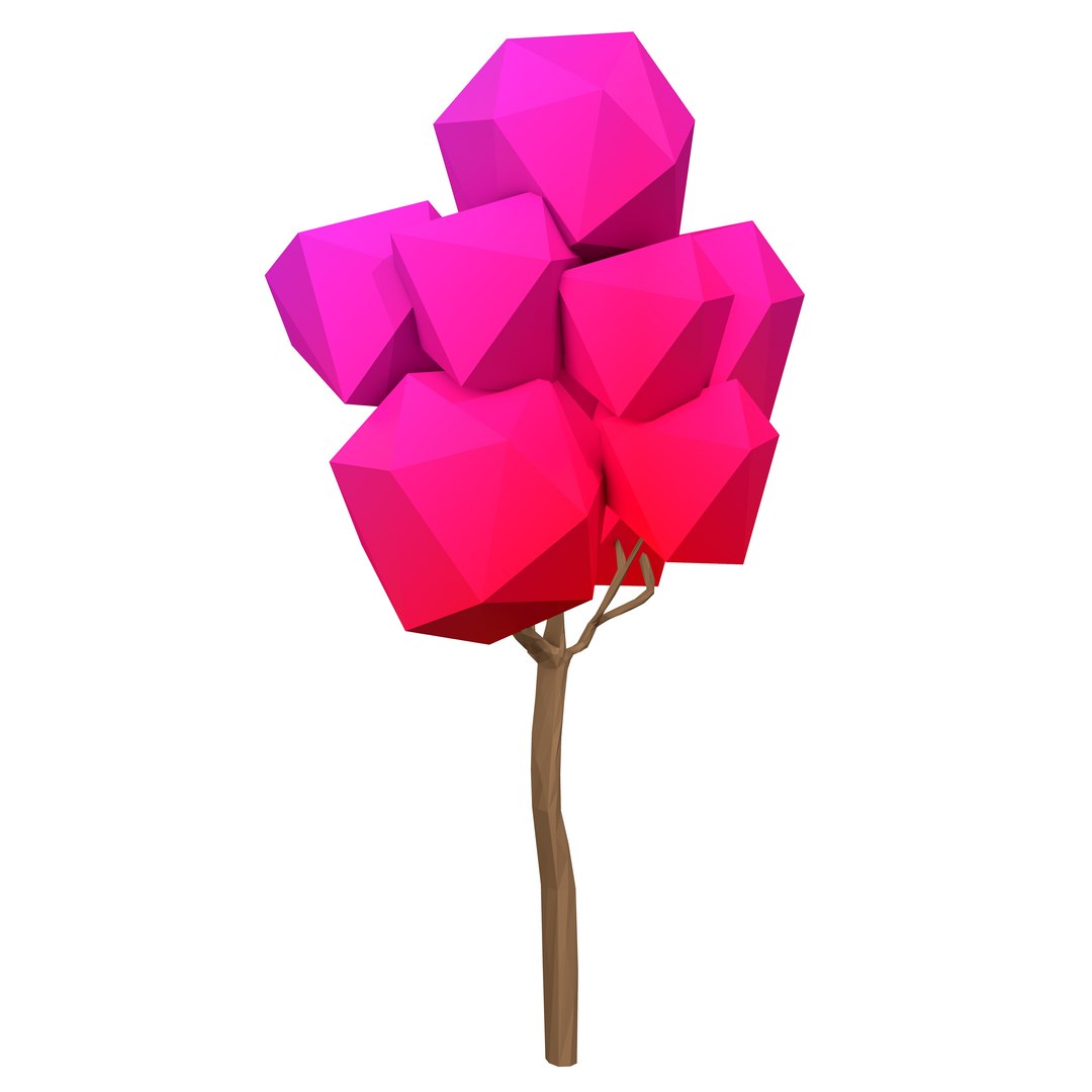 cartoon tree 3d obj