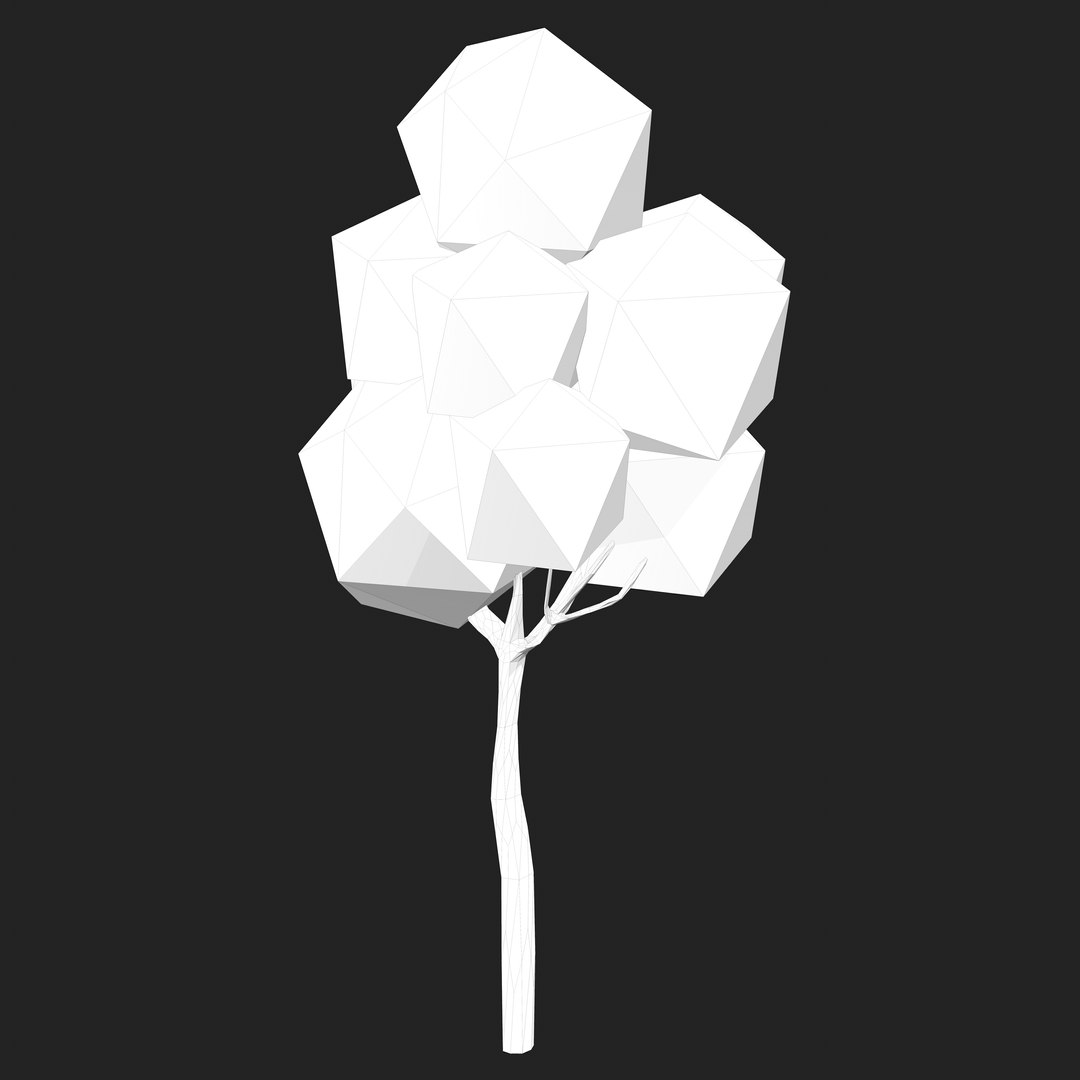 cartoon tree 3d obj