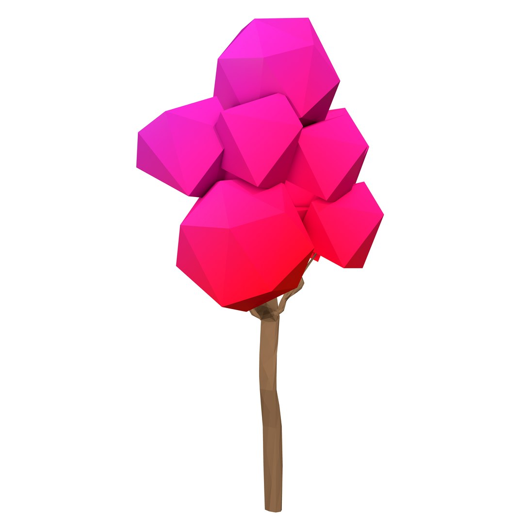 cartoon tree 3d obj
