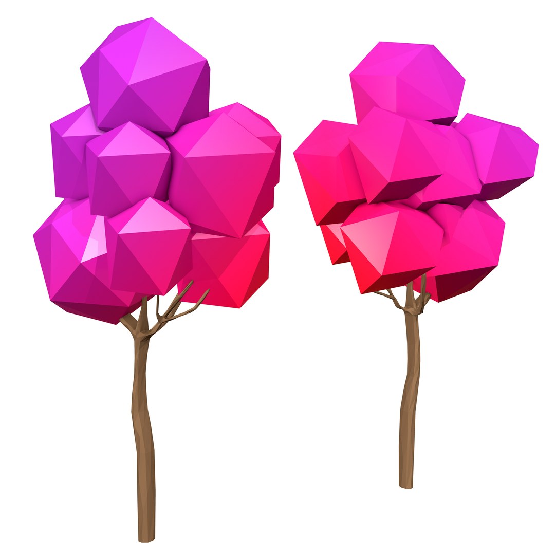 cartoon tree 3d obj