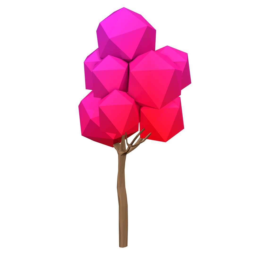 cartoon tree 3d obj