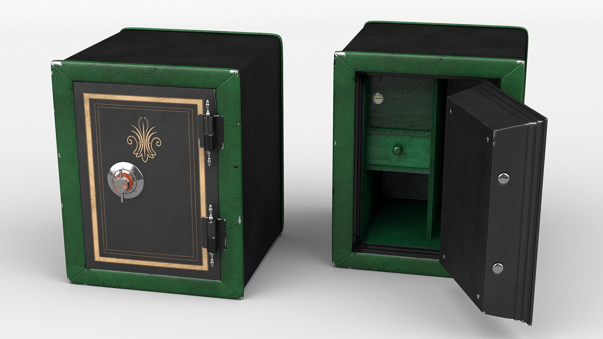 3D Model Antique Safe - TurboSquid 2161348