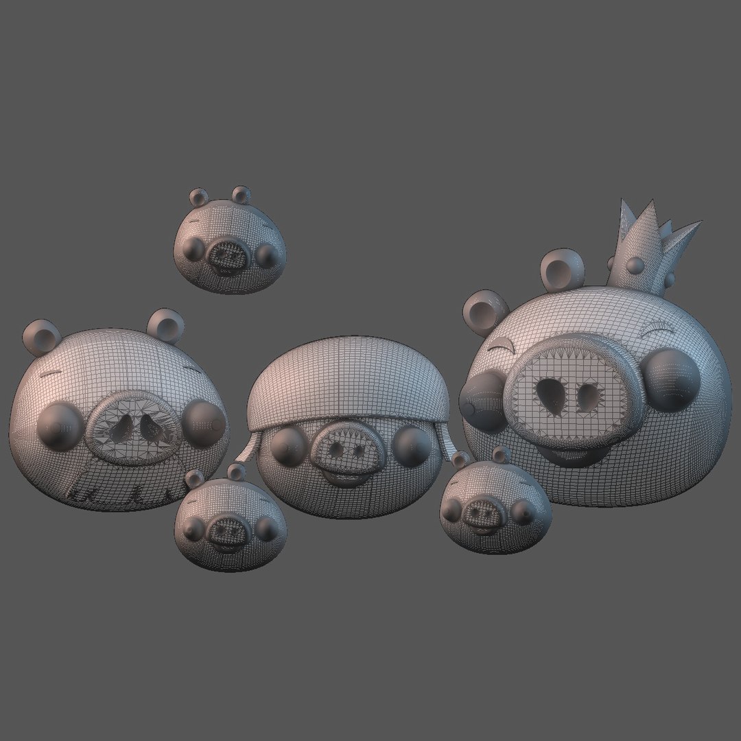 Pigs Enemies Angry Birds C4d