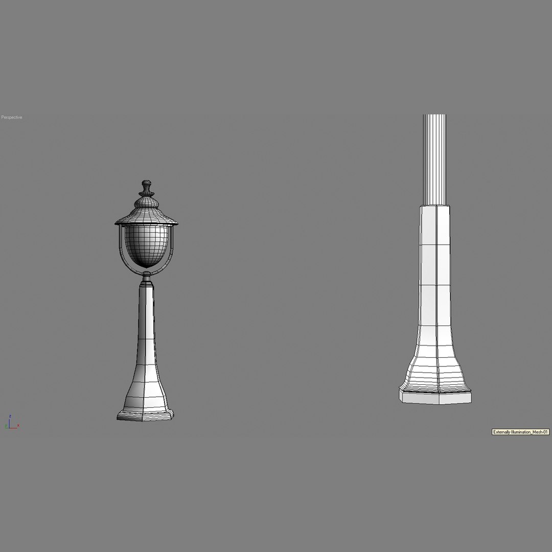 3d Externally Illumination Street Lamp Model