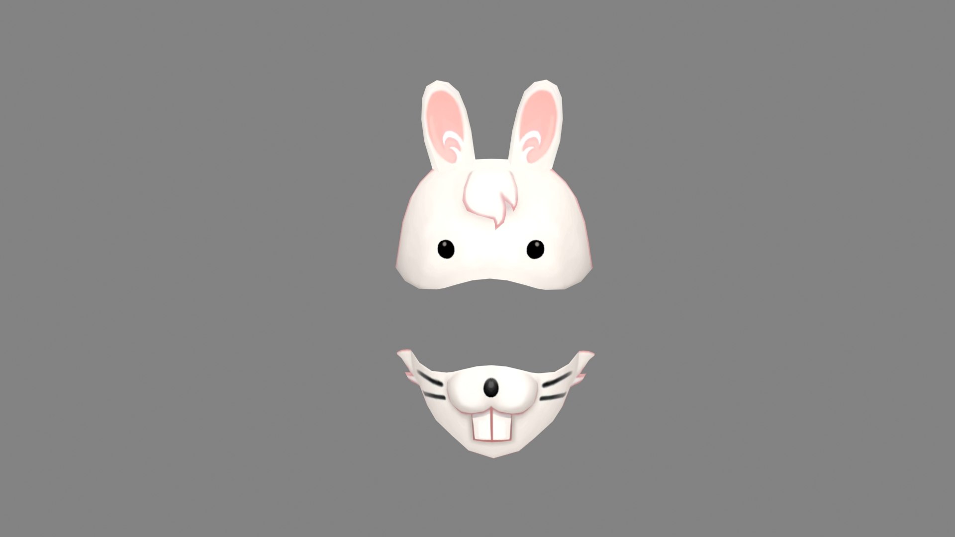 3D Cartoon white rabbit mask decoration - TurboSquid 2102269