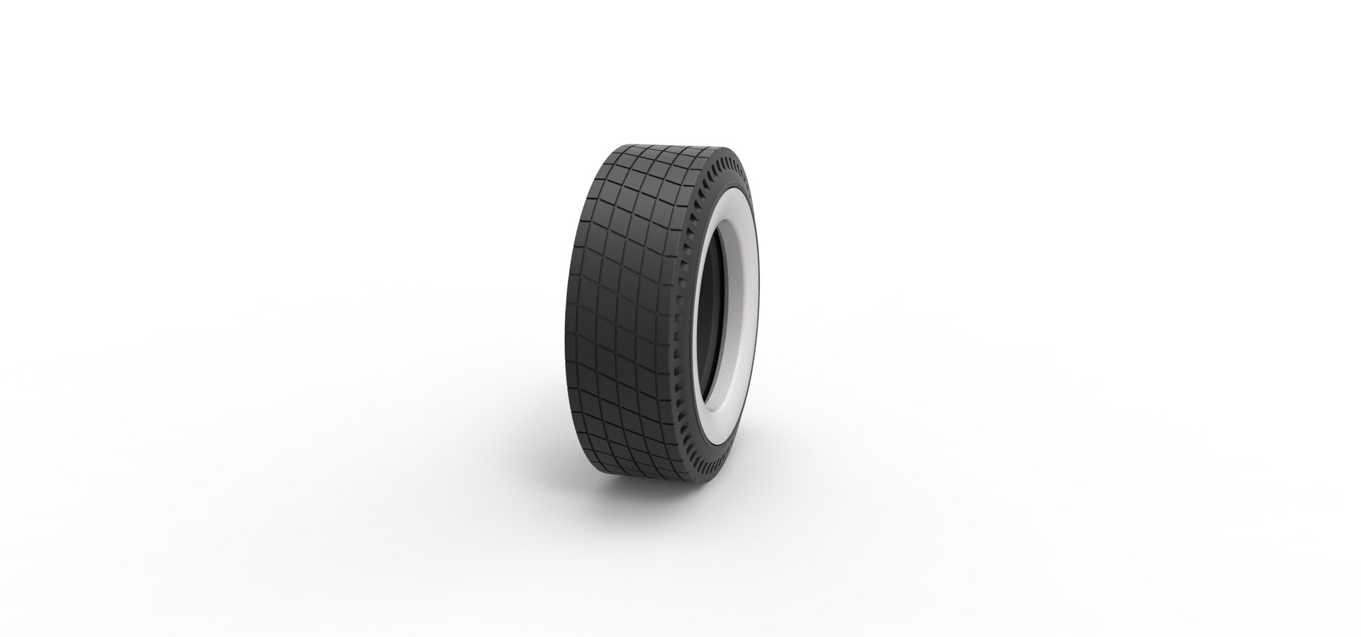 3D Diecast Whitewall Rear Tire Of Vintage Dragster Version 7 Scale 1 To ...