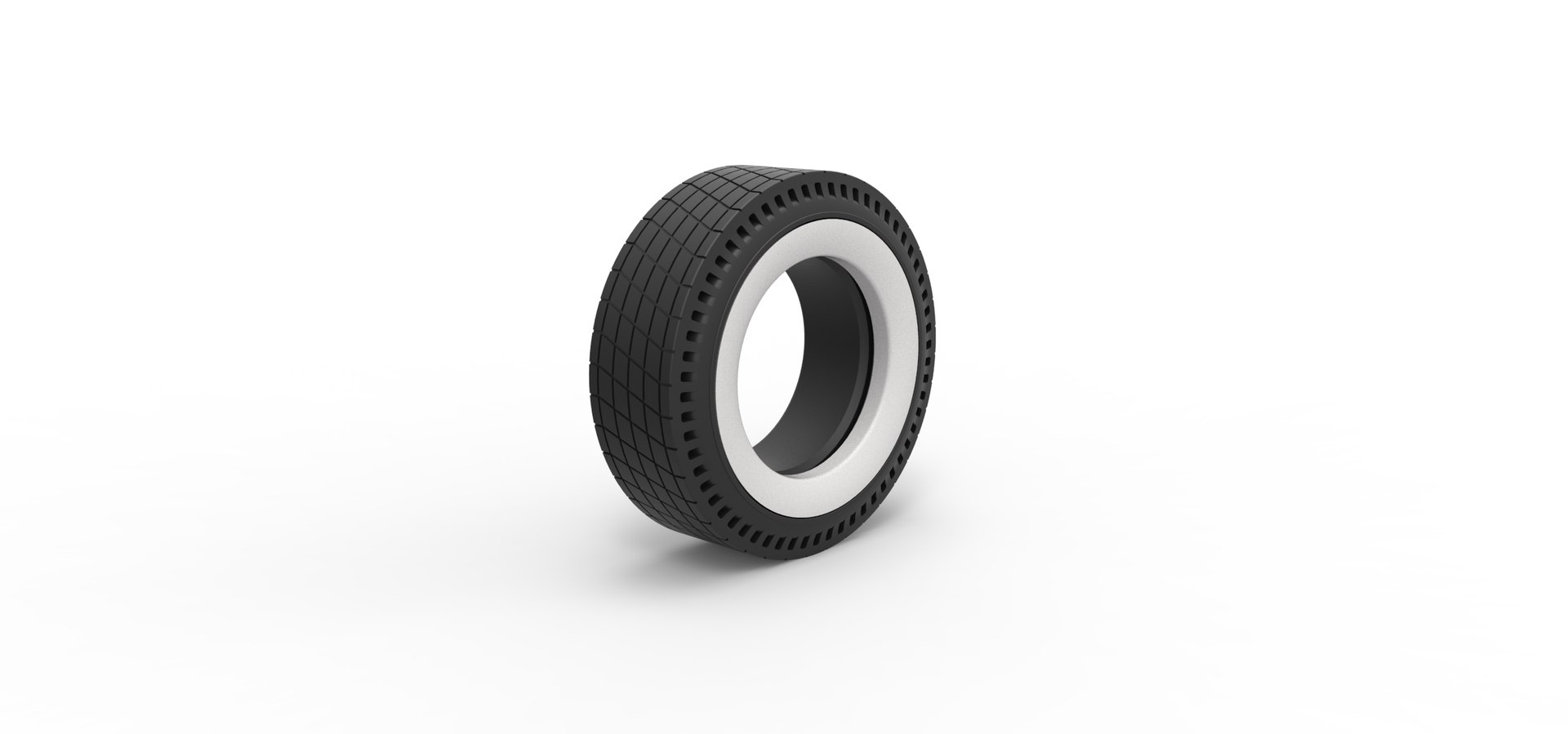 3D Diecast Whitewall Rear Tire Of Vintage Dragster Version 7 Scale 1 To ...