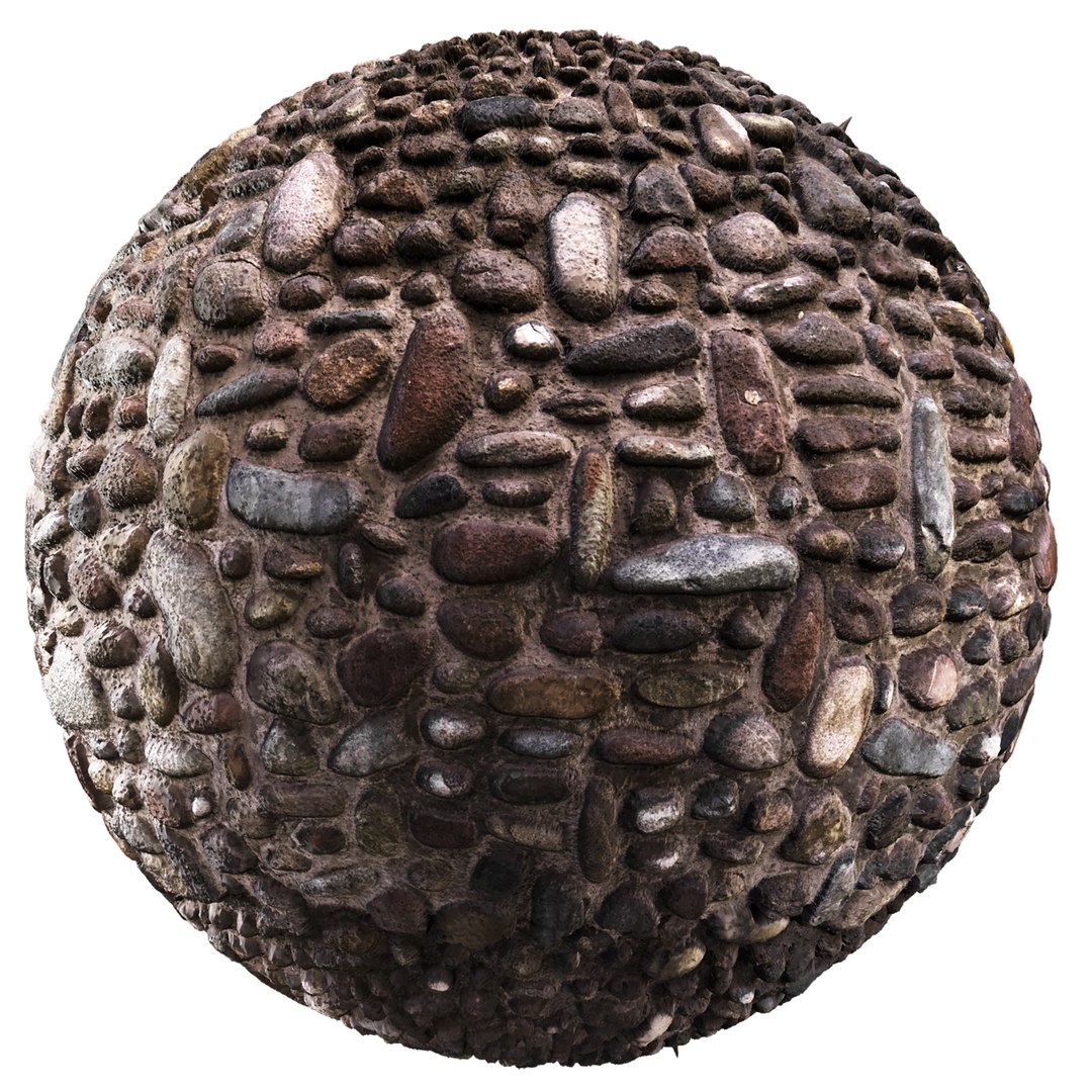 Stone - Old Pavement Pebbles Wall Vol 01 - PBR Scanned Texture ...