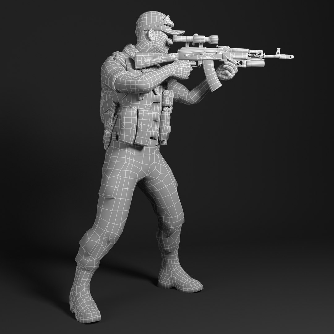 3d Model Soldier Mercenary Settings