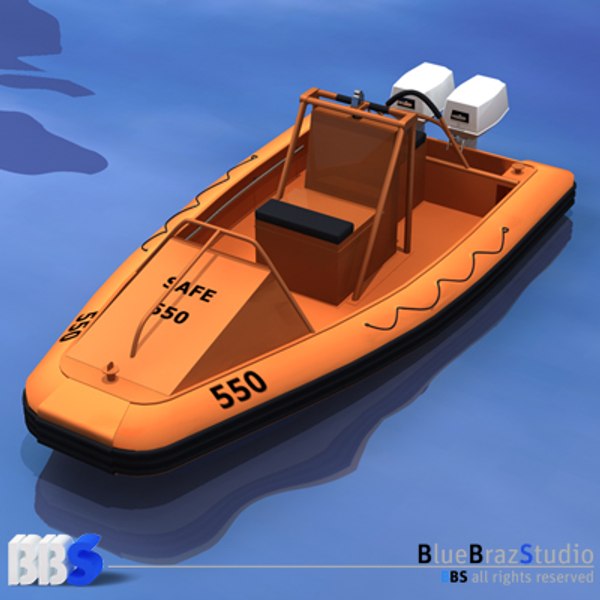 rescue boat water c4d