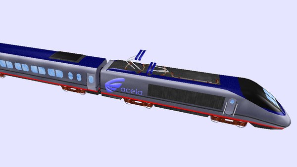 Acela express electric passenger train model - TurboSquid 1707986