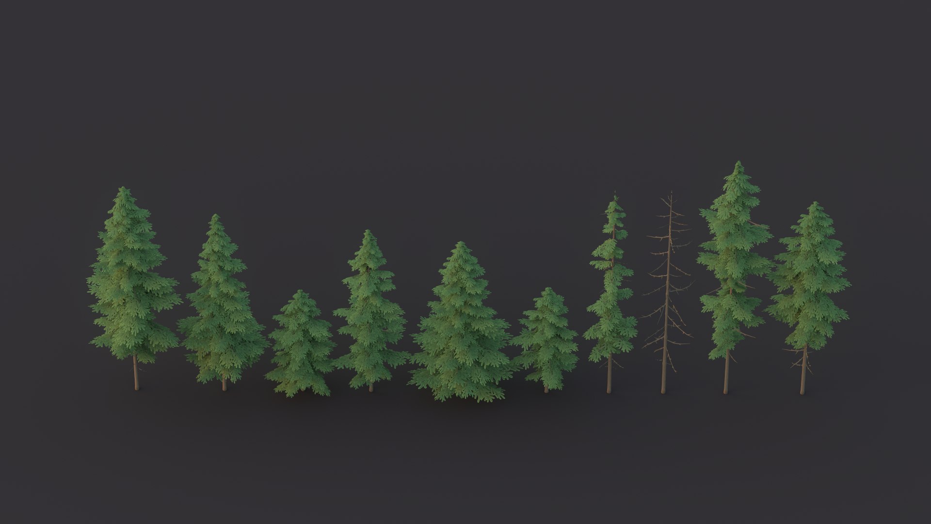 3D Pine Tree Pack Low Poly G90 Model - TurboSquid 1863555