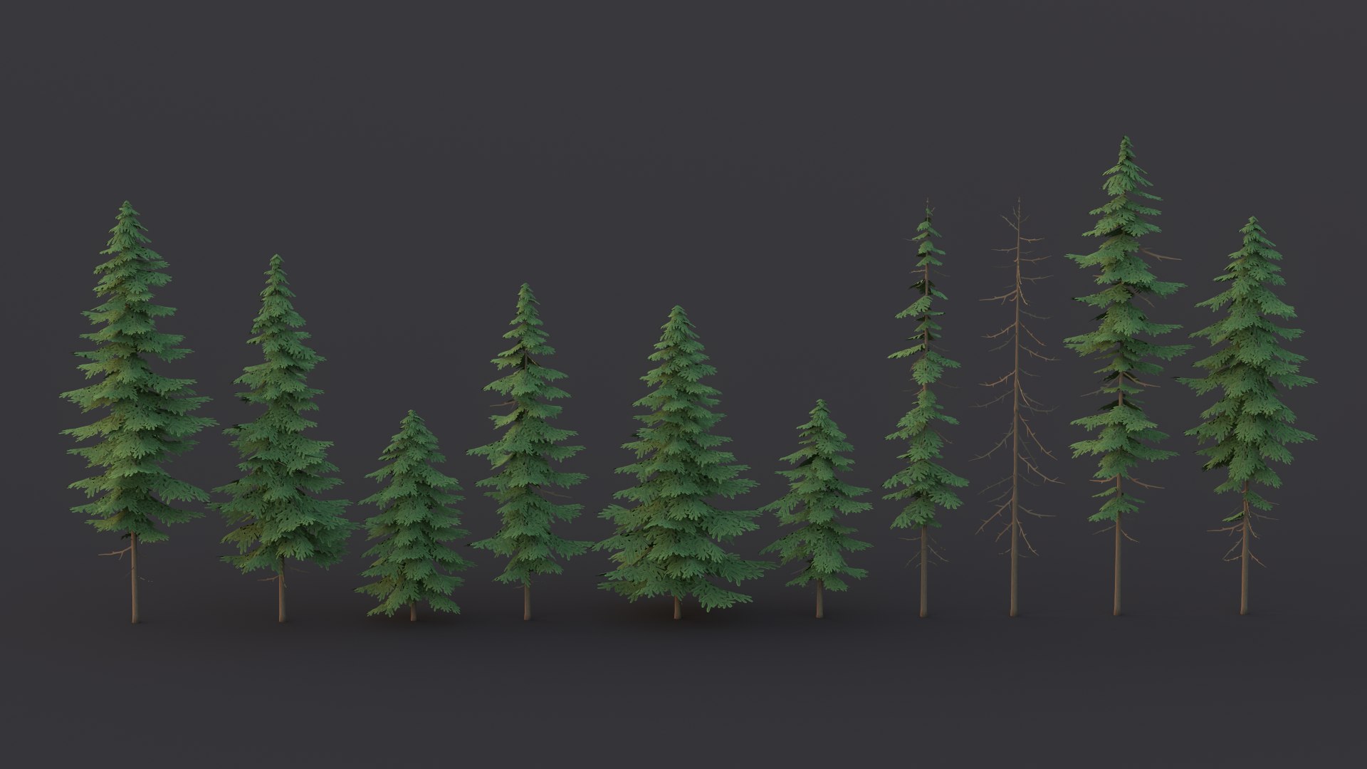 3D Pine Tree Pack Low Poly G90 Model - TurboSquid 1863555